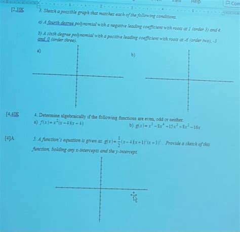 Solved 3 Sketch A Posstble Graph That Matches Each Of The Chegg Com