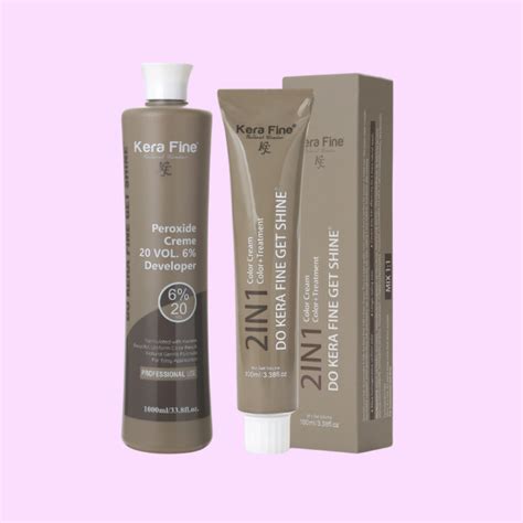 KERA FINE PEROXIDE CRÈME 20 VOL. 6% DEVELOPER & COLOR CREAM- Dark Brown ...