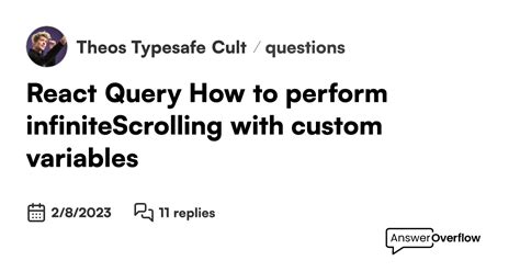 React Query How To Perform Infinitescrolling With Custom Variables