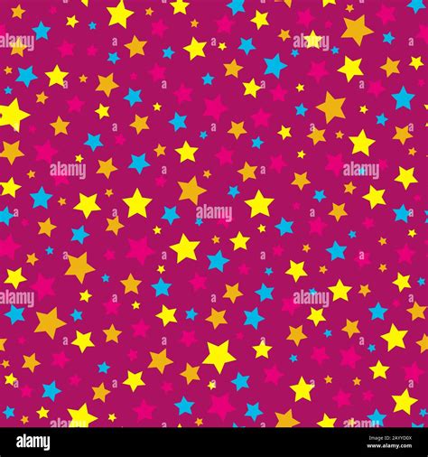 Bright Stars Pink Seamless Pattern Background Abstract With Colored