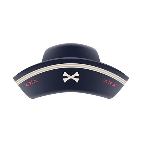 만화 해적 선장 Tricorn 쏠 모자 프리미엄 벡터