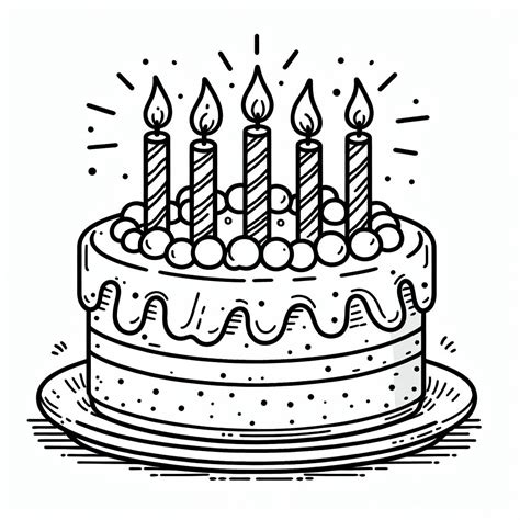 Coloring Pages Cake With Candles