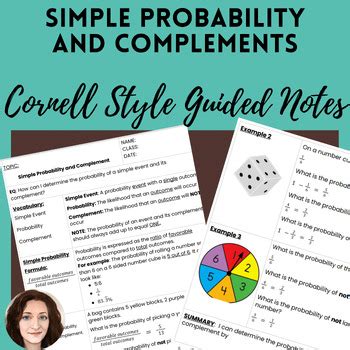 Simple Probability And Complements AVID Style Guided Notes With Key