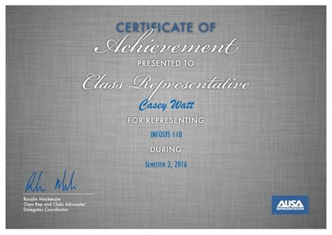 Class Rep Certificate Ppt