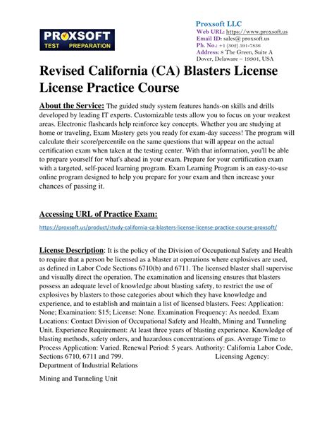 Ppt Revised California Ca Blasters License License Practice Course