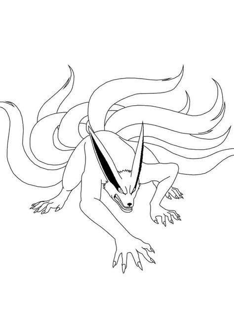 Раскраски Раскраска Зверь Курама Распечатать Скачать раскраски бесплатно антистресс