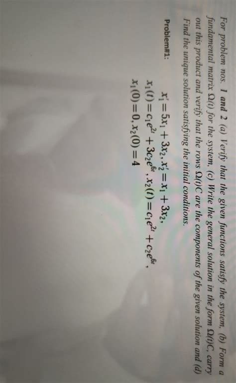 Solved For Problem Nos And A Verify That The Given Chegg