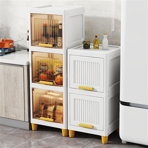 ตู้เก็บของแบบมีช่องเก็บของ30ซม ตู้ด้านข้างแคบ25ซม ชั้นเก็บของมีช่องเก็บของพลาสติกชั้นวางของใน