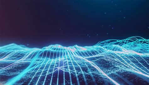 Premium Ai Image Digital Data Of Particle Wave And Network Connection
