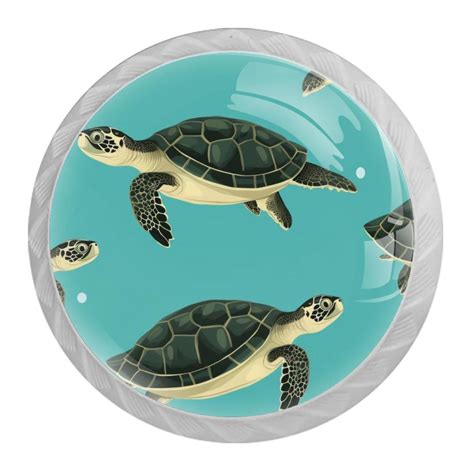 Cute Cartoon Turtles Seamless Custom Drawer Knobs Cabinet Knobs Abs Glass Drawer Pulls With