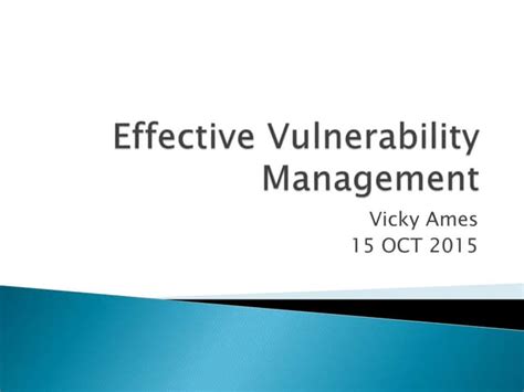 Vulnerability Management Kpis And Kris Pptx