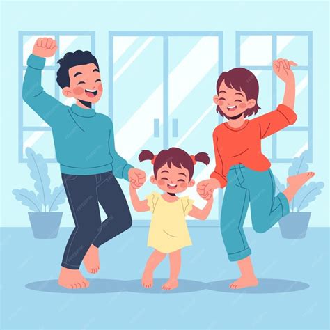 손으로 그린 가족 순간 그림 무료 벡터