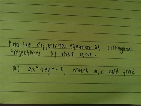 Answered Find The Differential Equations Of… Bartleby