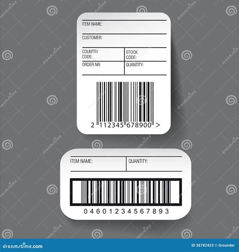 Barcode Label Delivery Template Cargo Icons Fragile Recycle Stickers Shipping Label Barcode