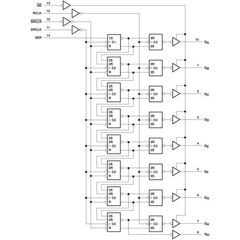 74595 8 Bit Serial In Parallel Out Shift Register Ic Dip 16 Voltaat
