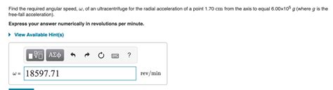 solved g find the required angular speed w of an