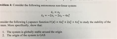 solved roblem 4 consider the following autonomous