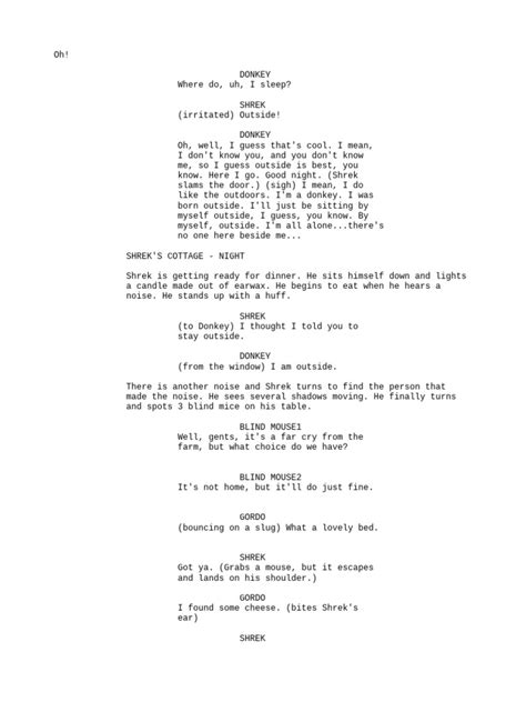 Shrek Script 4 Pdf