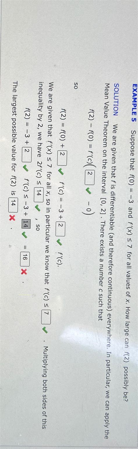 Solved EXAMPLE 5 Suppose That F 0 3 And F X 7 For All Chegg Com