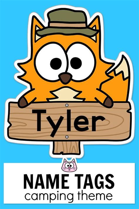 Camping Theme Classroom Student Name Tags Editable Woodland Animals