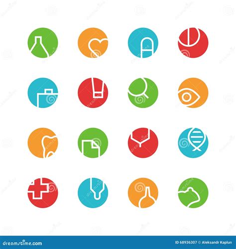 Medical And Laboratory Colored Icon Set Stock Vector Illustration Of Document Bottle