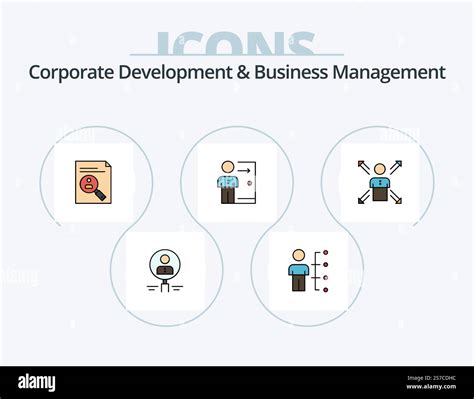 Corporate Development And Business Management Line Filled Icon Pack 5 Icon Design Globe Data
