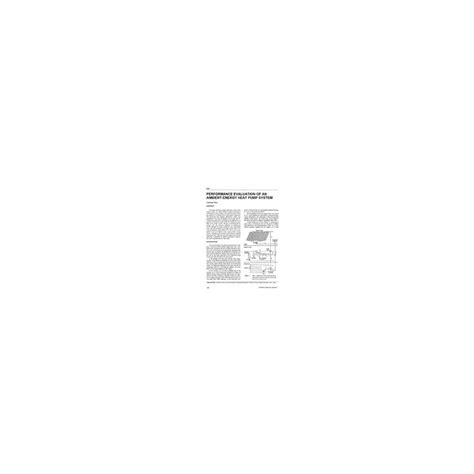 3866 Performance Evaluation Of An Ambient Energy Heat Pump System