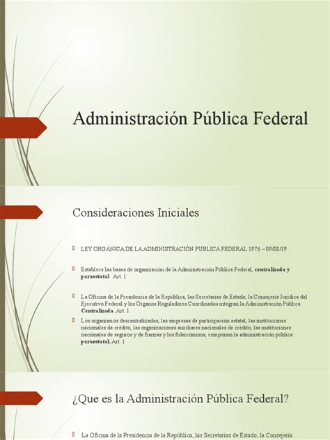 Estructura De La Administración Pública Federal Pdf México