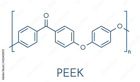 Polyether Ether Ketone Peek Polymer Chemical Structure Skeletal Polyether Ether Ketone Peek Polymer Chemical Structure Skeletal