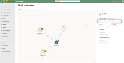 在 Microsoft 安全性暴露風險管理 中使用受攻擊面地圖進行探索 Microsoft Security Exposure