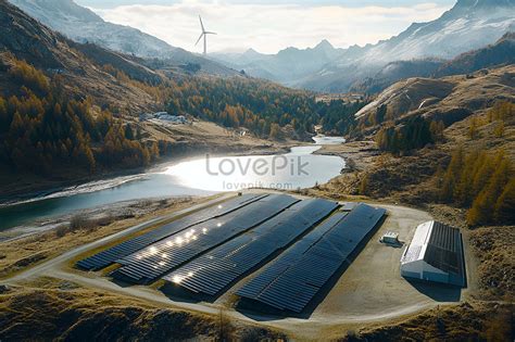 계곡의 태양 광 패널