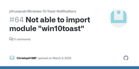 Not Able To Import Module Win10toast · Issue 64 · Jithurjacob