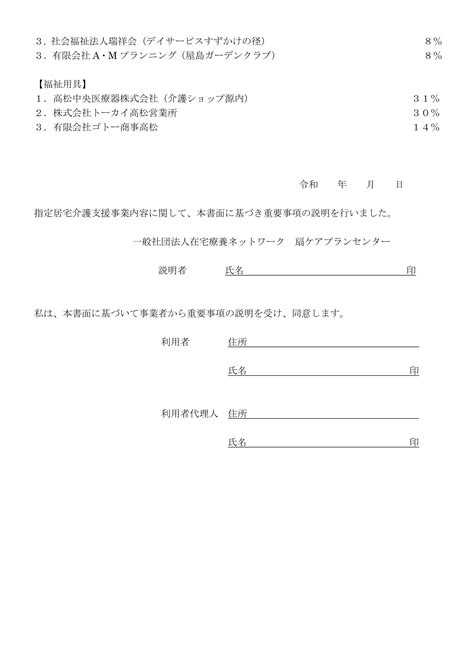 扇ケアプランセンター：居宅介護支援事業 重要事項説明書r6 4 一般社団法人在宅療養ネットワーク