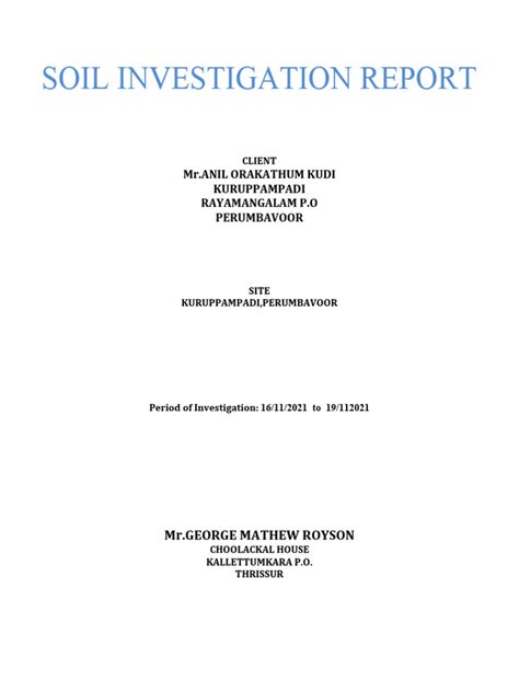 Soil Report Pdf Borehole Gravel