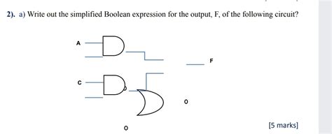 solved 2 a write out the simplified boolean expression