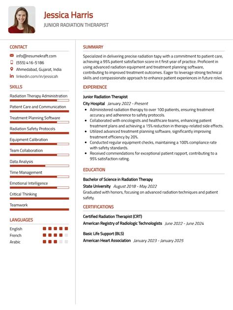 12 Fresher Radiation Therapist Resume Examples In 2025 Resumekraft