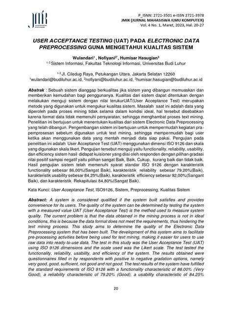 31 User Acceptance Testing Uat Pada Electronic Data Preprocessing