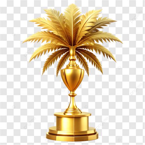 황금 종려나무 트로피 클립 아트 황금종려나무 트로피 금 트로피 손바닥 황금상 야자수 Png 일러스트 및 이미지 에 대한