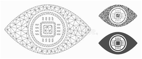 Robotics Vision Vector Mesh Network Model And Triangle Mosaic Icon Stock Vector Illustration