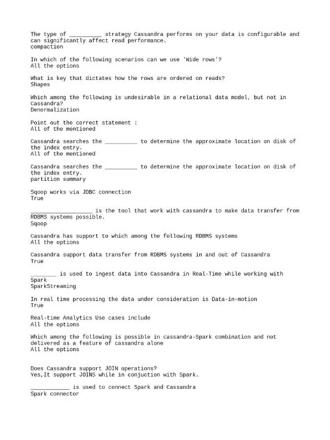 Cassandra And Data Handling Pdf Database Index Apache Spark