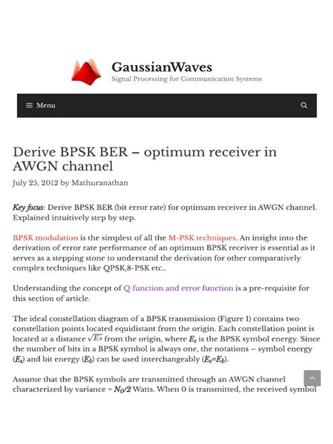 Probability Of Error Bpsk Pdf