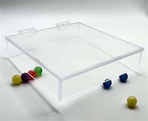 Custom Made Plexiglass Box Cover With Top Hinged Lid Without Base Pa Pleximart