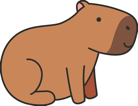 Cute Cartoon Capybara Vector Illustration Isolated On White Background 33497674 Vector Art At
