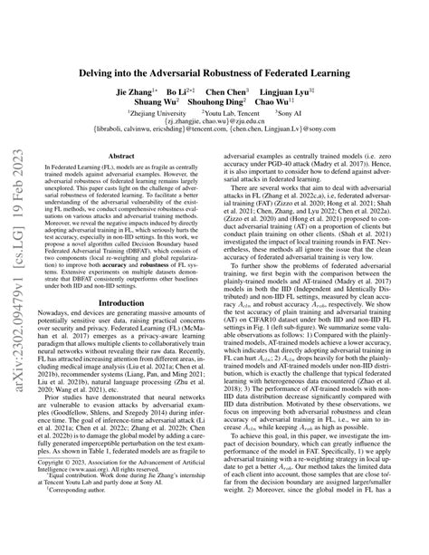 pdf delving into the adversarial robustness of federated learning