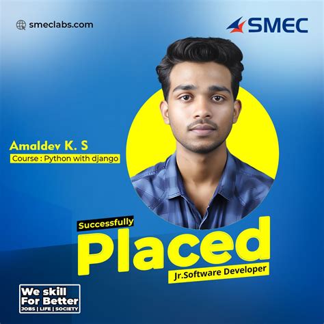 smeclabs on linkedin congrats amaldev k s got placed as jr software