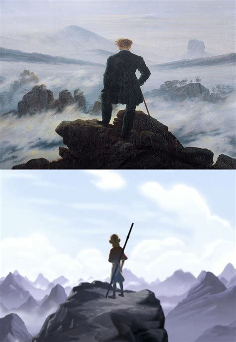 Каспар давид фридрих странник над морем тумана картины каспара давида