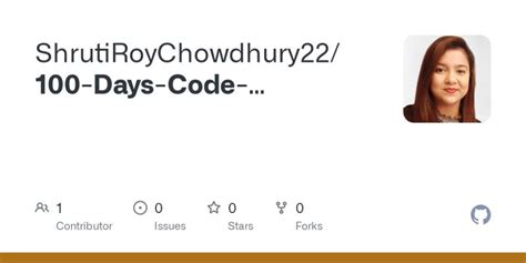 Shruti Roy Chowdhury On Linkedin Github Shrutiroychowdhury22100 Days Code Challenge