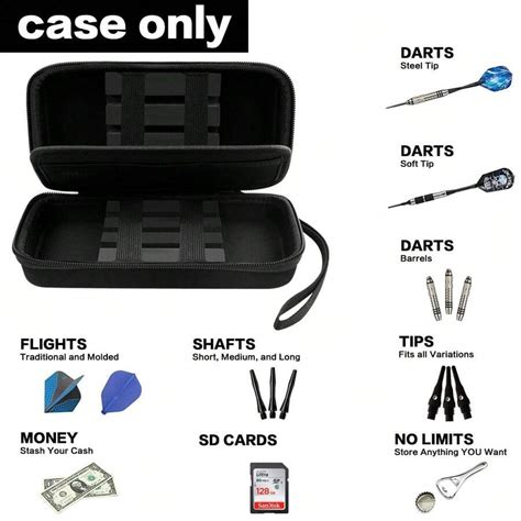 Alkoo Case For 6 Steel And Soft Tip Darts Darts Carrying Storage Holder Fits For Dart Tips