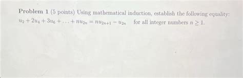 Problem 1 5 Points Using Mathematical Induction