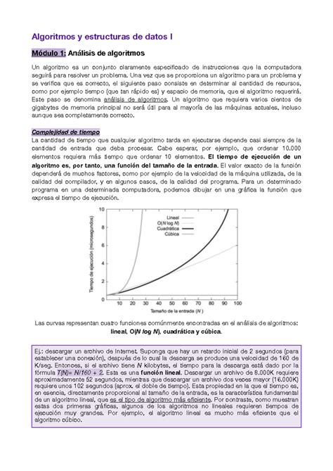 Algoritmos Y Estructuras De Datos I Algoritmos Y Estructuras De Datos I Módulo 1 Análisis De